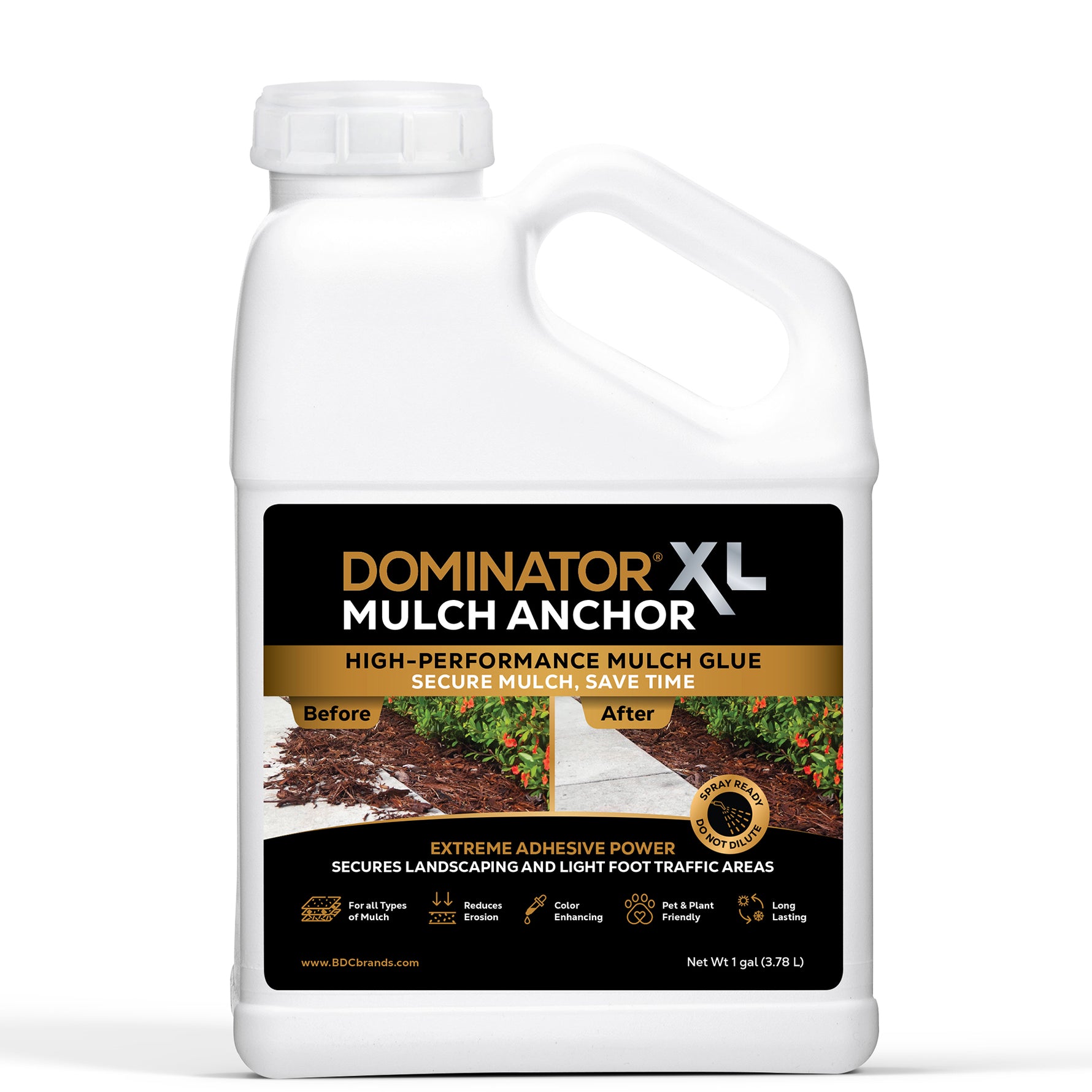 DOMINATOR Mulch Anchor XL - Best Mulch Glue for Your Landscape